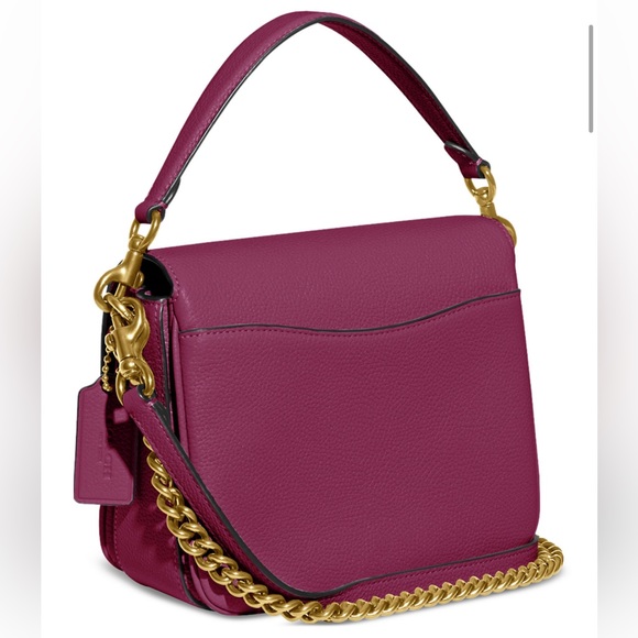 Coach | Bags | Coach Cassie 9 Deep Plum Polished Pebbled Leather ...